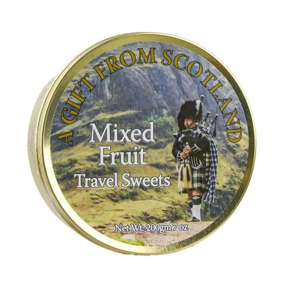Simpkins mixed fruit travel sweets piper tin – Scottish Gourmet USA