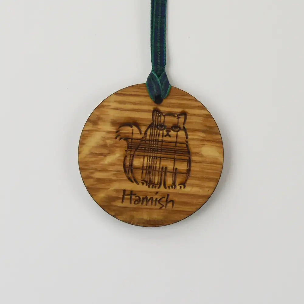 Hamish - tartan cat wooden ornament – Scottish Gourmet USA